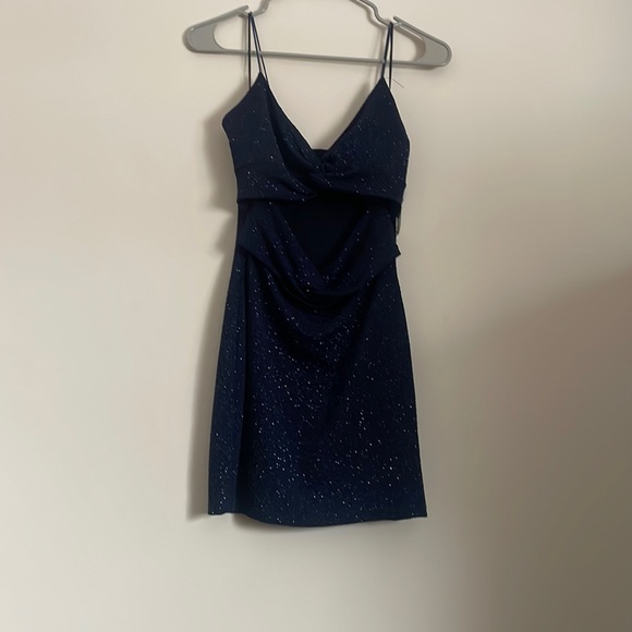 Dresses | Short Navy Blue Dress With Glitter All Over It | Poshmark